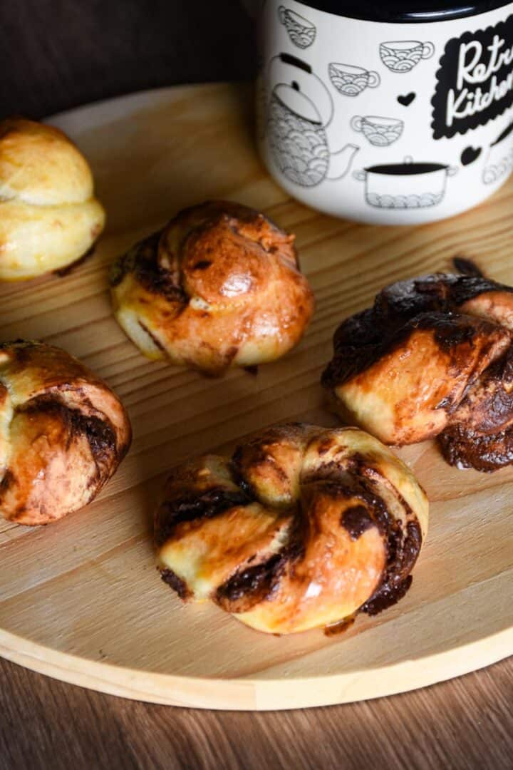 Same Day Sourdough Chocolate Knots with Nutella - Stretch and Folds