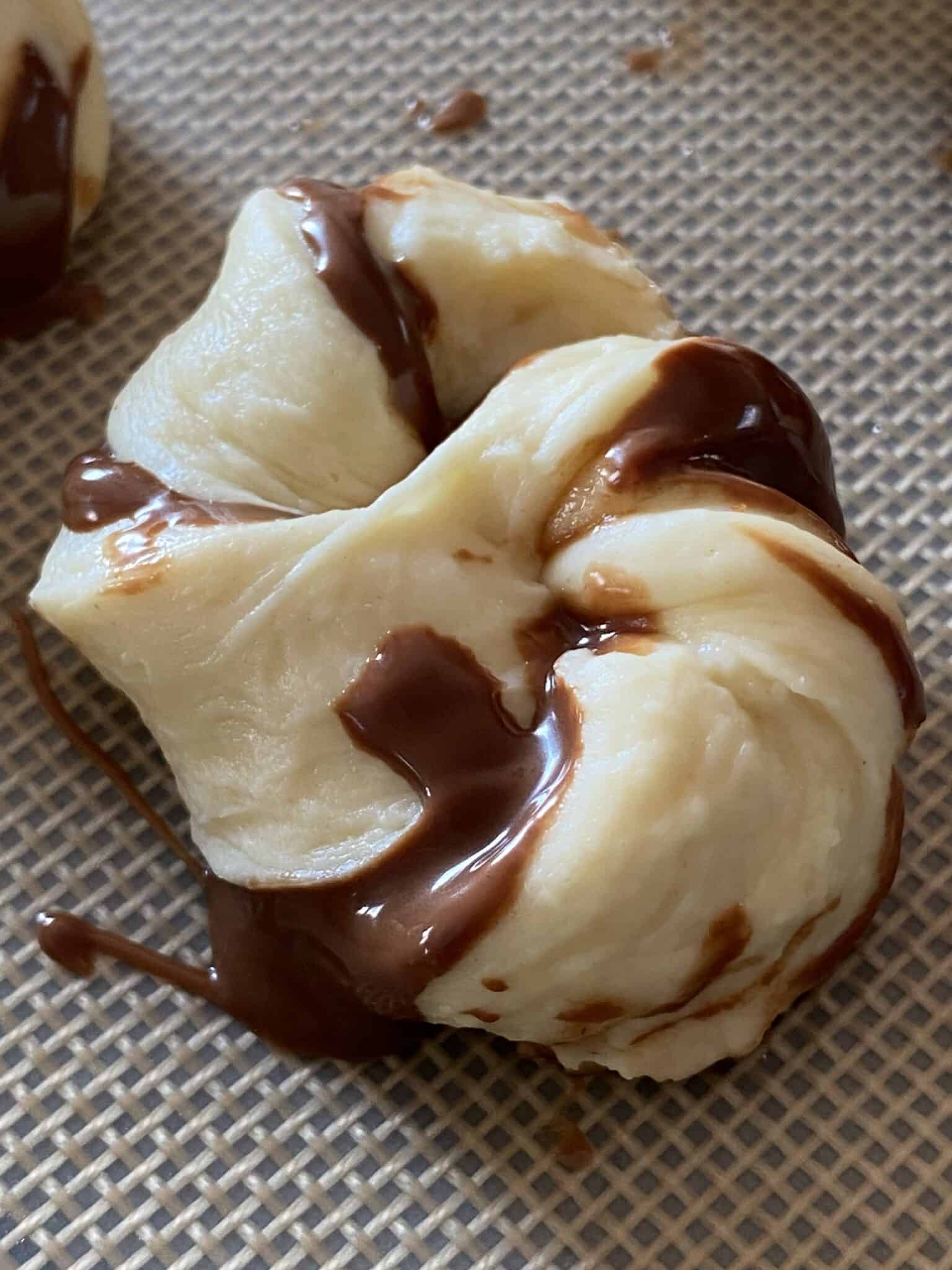 Same Day Sourdough Chocolate Knots with Nutella - Stretch and Folds