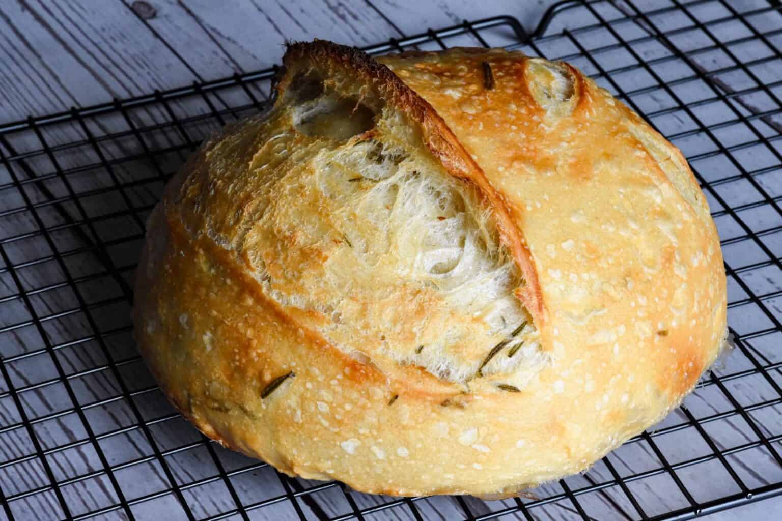 Aromatic Rosemary Sourdough Bread Recipe - Stretch and Folds