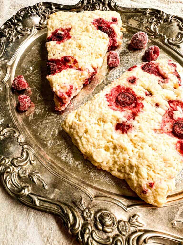 Sourdough Scones with Raspberry and White Chocolate - Stretch and Folds
