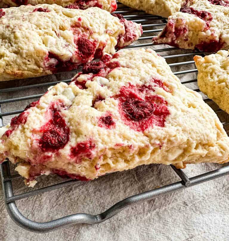 Sourdough Scones with Raspberry and White Chocolate - Stretch and Folds
