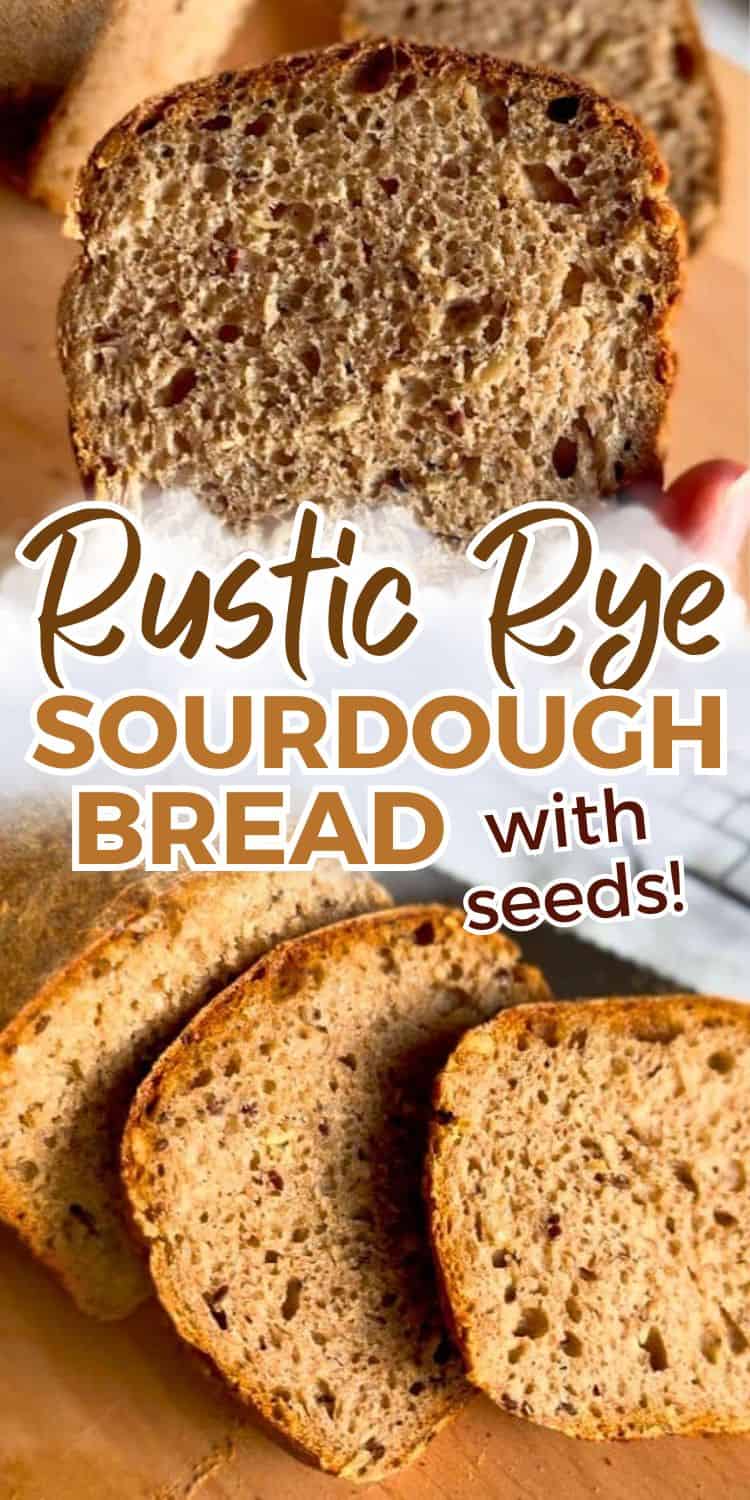 Rustic Rye Sourdough Bread with Seeds - Stretch and Folds