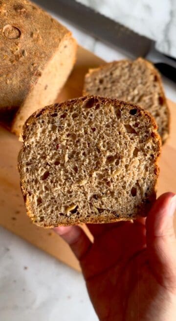 Rustic Rye Sourdough Bread with Seeds - Stretch and Folds