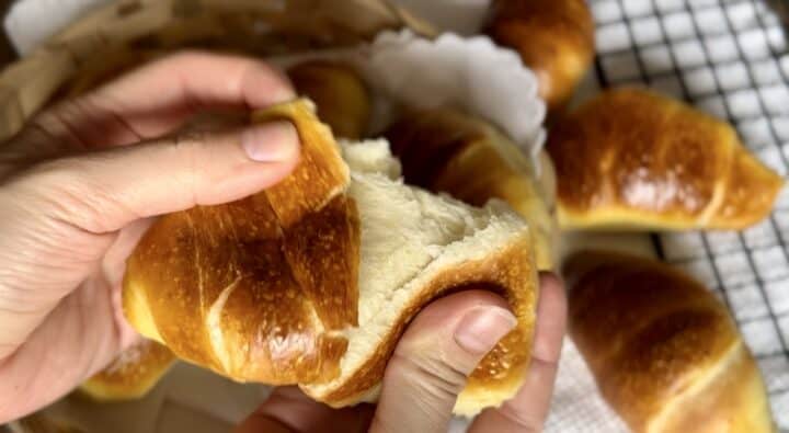 Soft Sourdough Crescent Rolls - Stretch and Folds