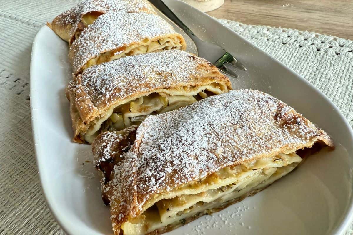 Traditional Apple Zucchini Strudel - Stretch and Folds